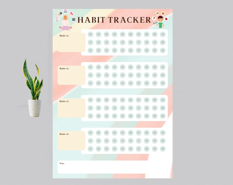Monthly Habit Tracker Printable | Daily Habit Tracker | Habit Tracker ...