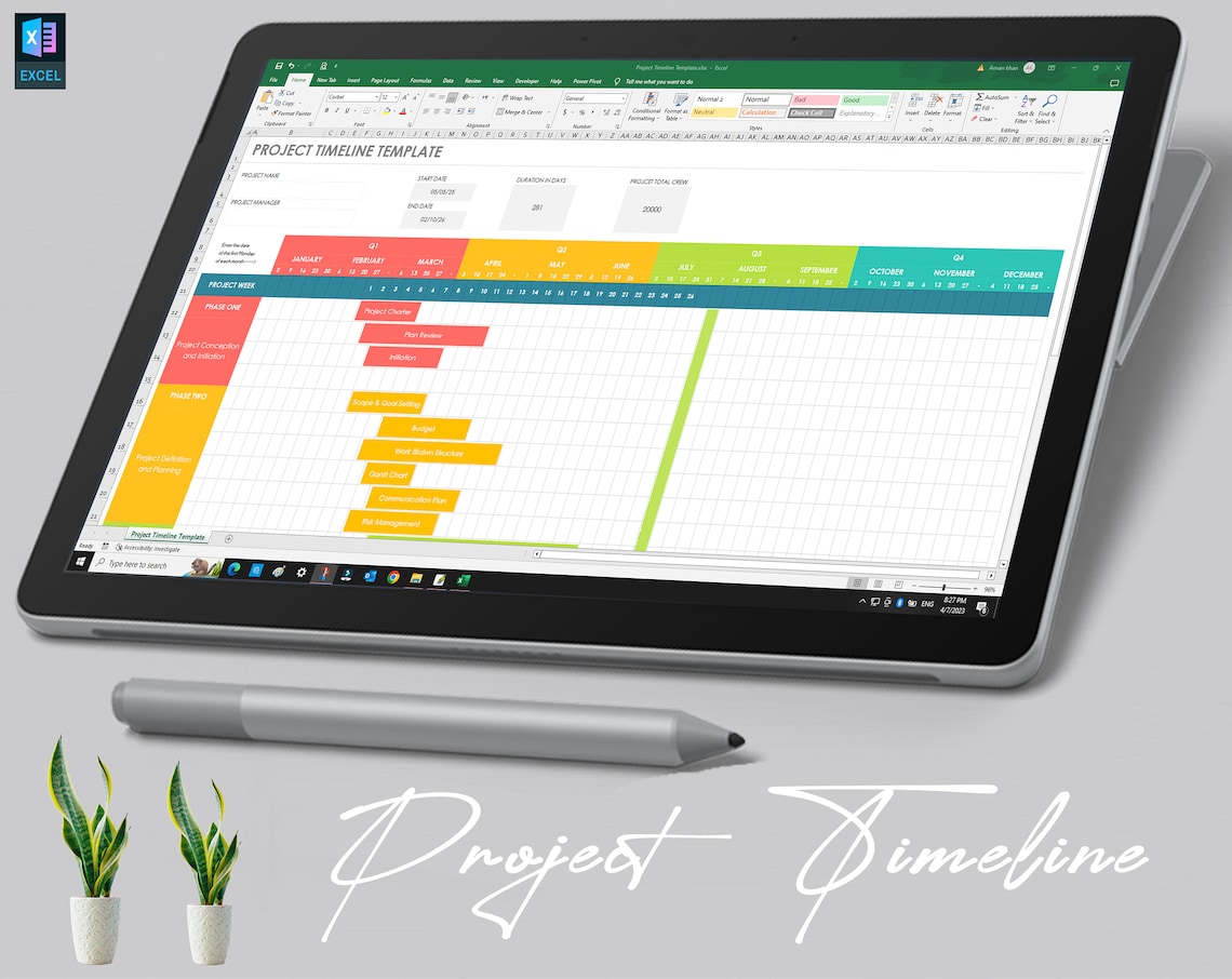 Project Timeline Template | Project Management System | Project ...