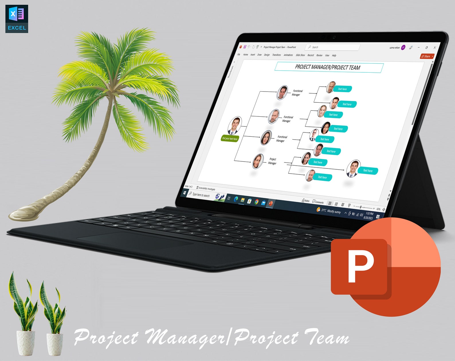 Project Organization Chart Template | Project Management | Project Org ...