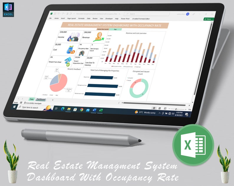 Real Estate Management System Dashboard With Occupancy Rate | Real ...