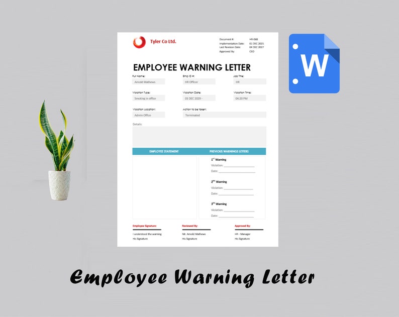 Employee Warning Letter Template | Warning Letter | Warning Notice ...