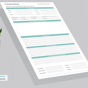 Non Compliance Report Template | NCR | Compliance | Quality Management ...