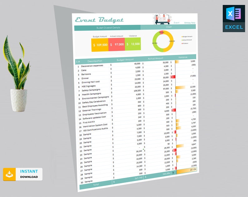 Event Budget Template | Event Template | Event Planner | Event Template ...