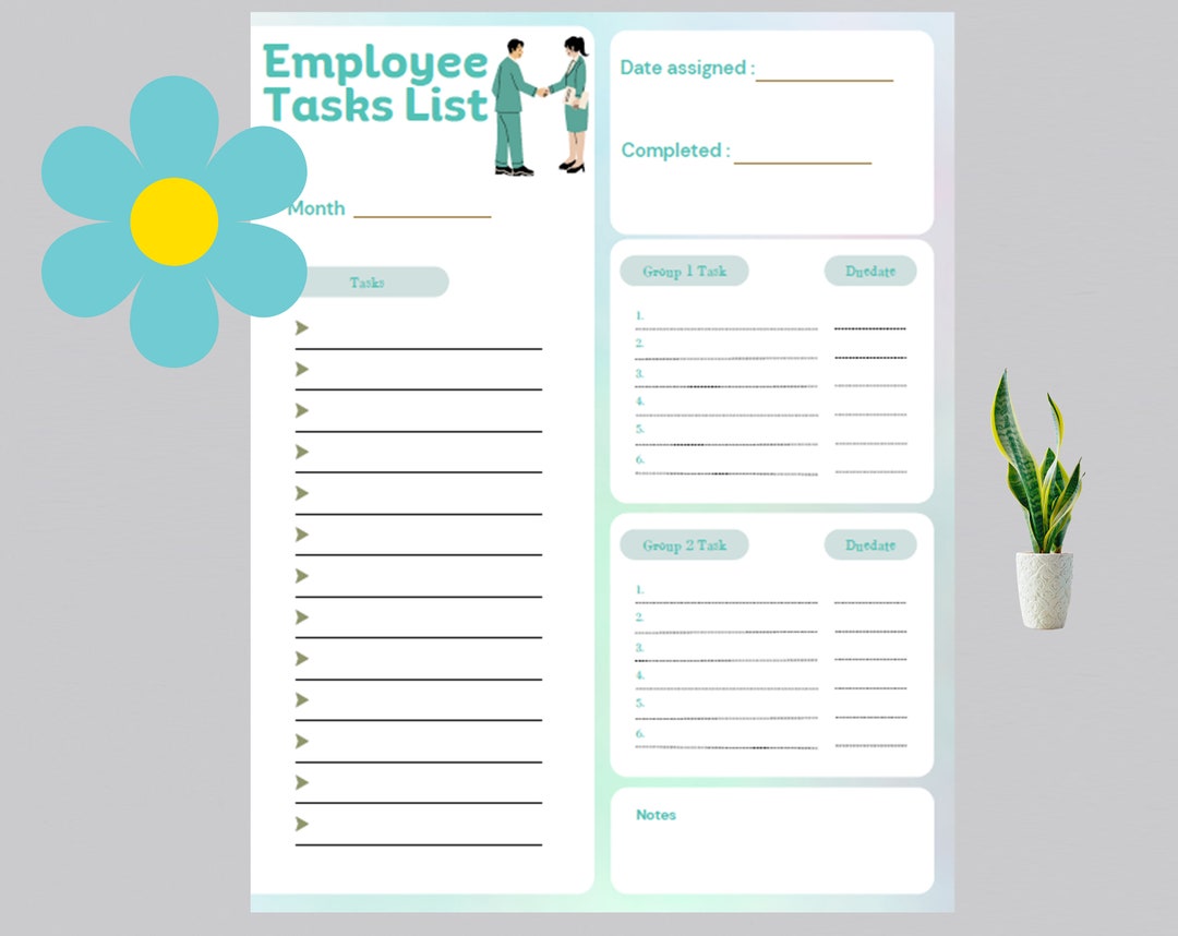 Employee Task List Template | Employee Task Tracker | to Do List ...