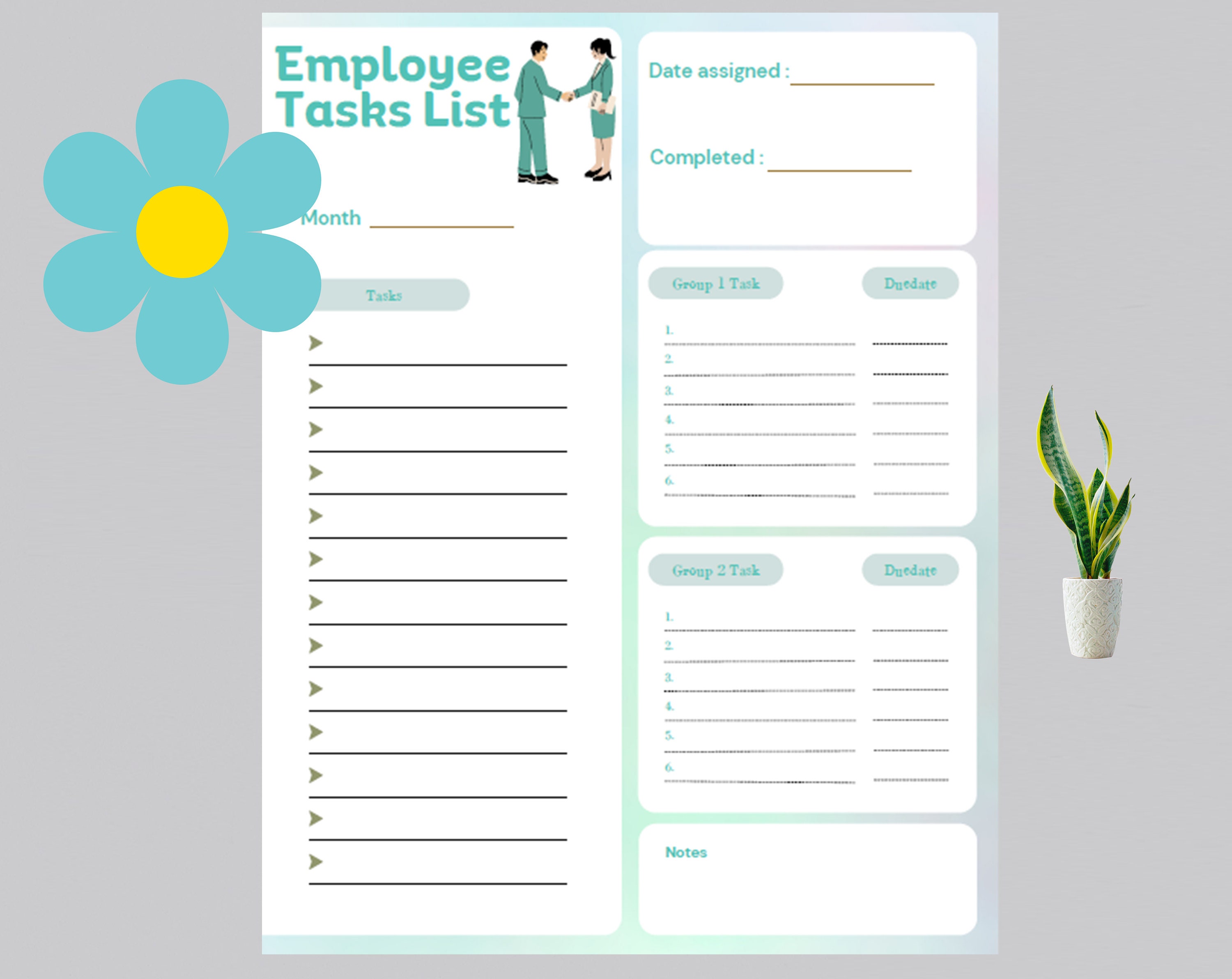 Employee Task List Template Employee Task Tracker to Do List Template ...