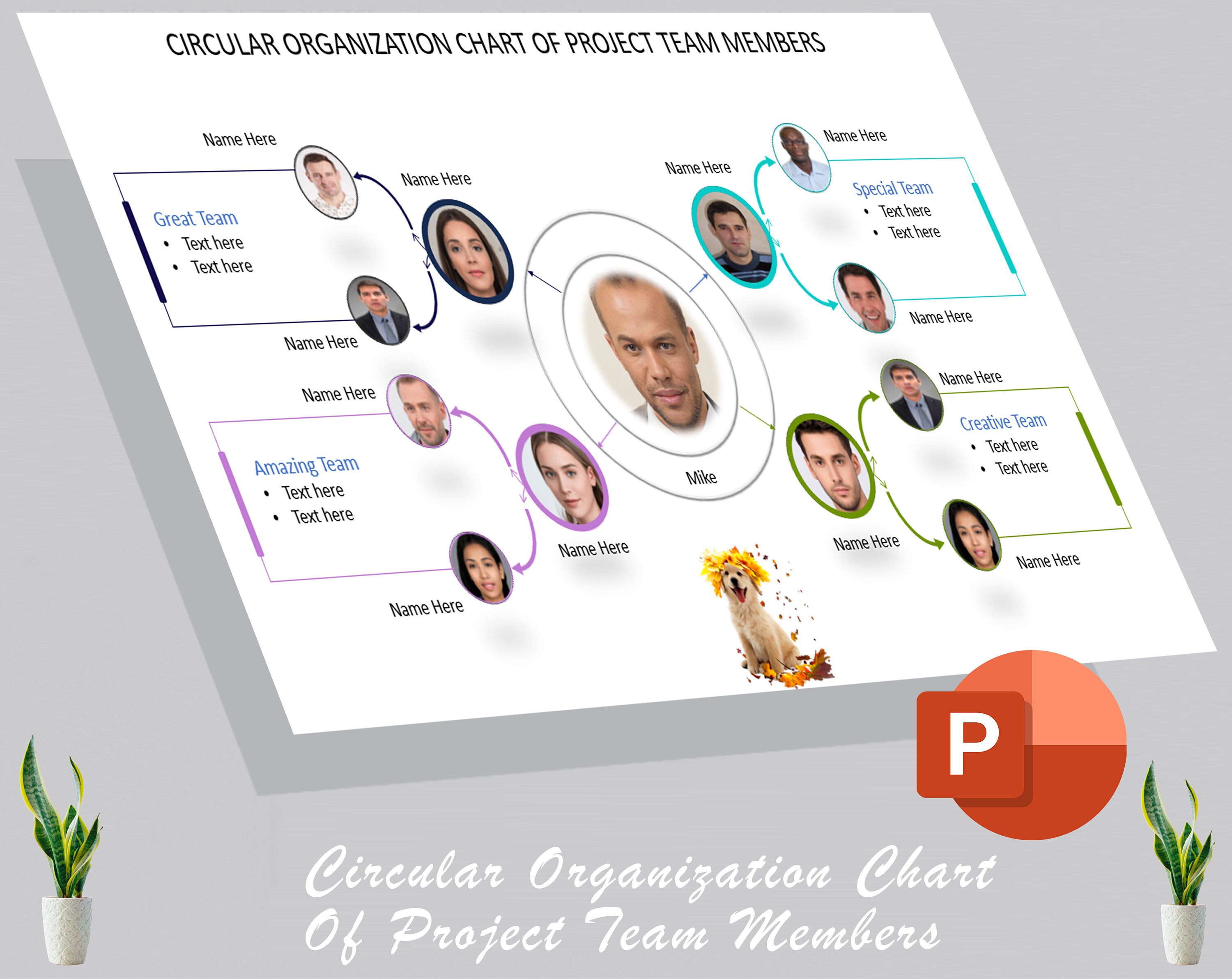 Circular Organization Chart of Project Team Members Project Management ...