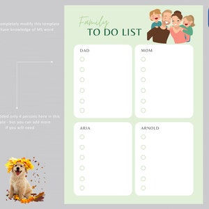 Family to Do List Template | Family Planner | Family Schedule | to Do ...