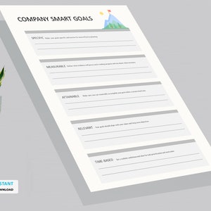 Business SMART Goals Template | Company Goal | Goal Planning | Small ...