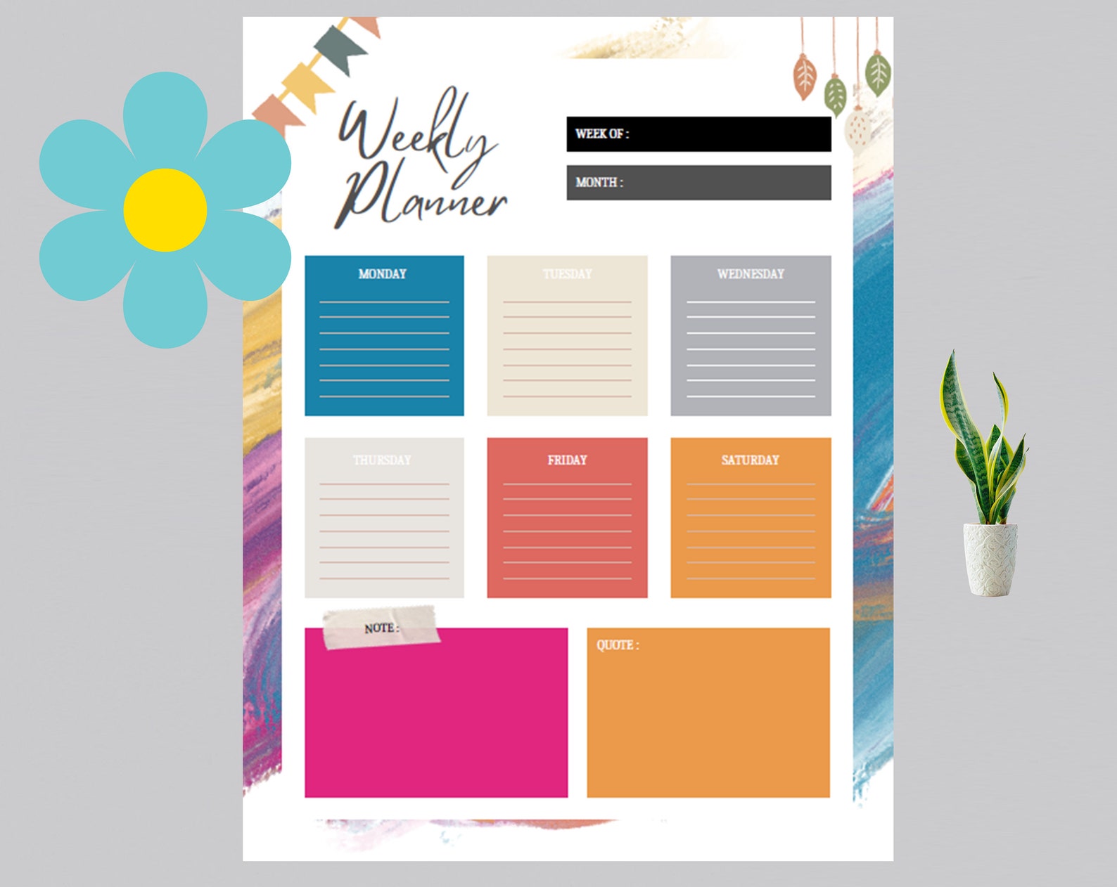 Weekly Planner Printable | Weekly Schedule | Printable Planner | Weekly ...