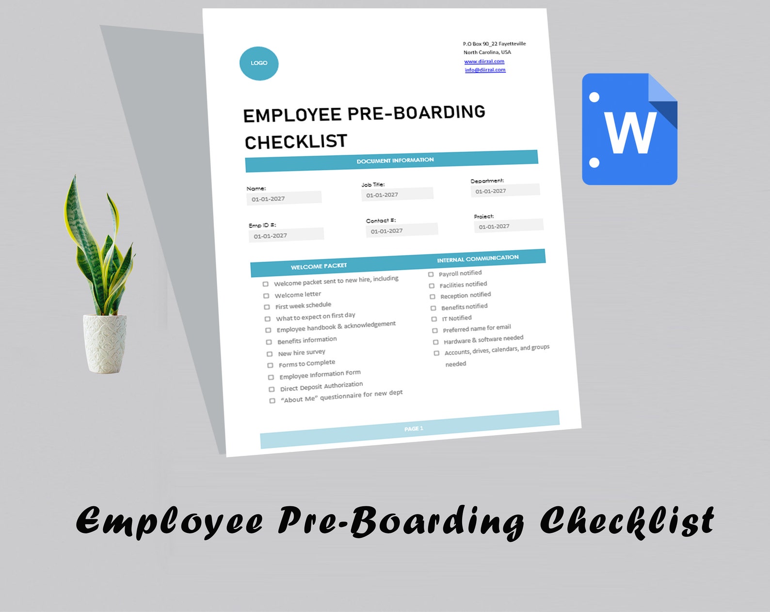 Employee Pre-boarding Checklist On-boarding Process Employee Onboarding ...