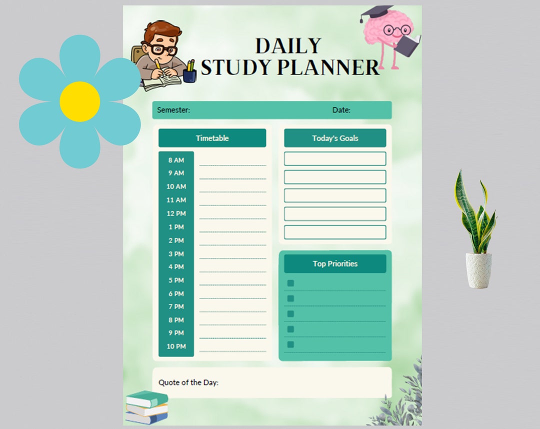 Study Planner | Exam Prep | Exam Study Planner | Daily Study Planner ...