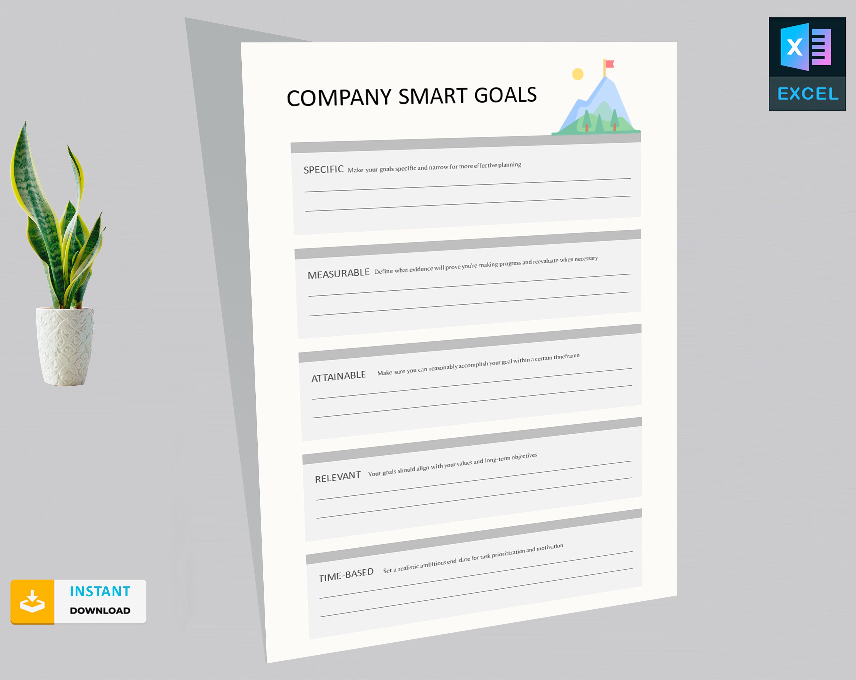 Business SMART Goals Template | Company Goal | Goal Planning | Small ...