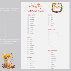 Healthy Grocery List Template Printable | Grocery List Notepad ...