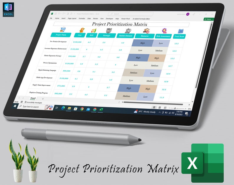 Project Prioritization Matrix Template | Project Management System ...
