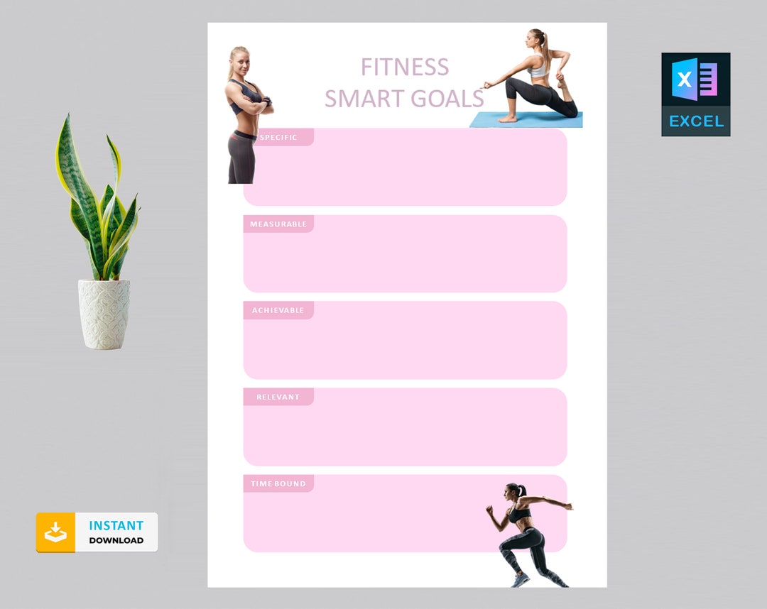 Fitness SMART Goals Template | Fitness Planner | Workout Planner ...