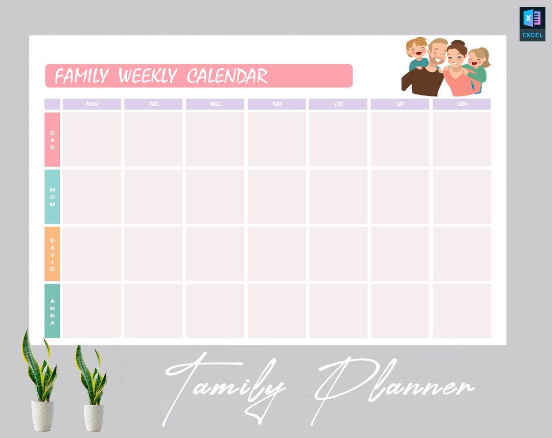 Family Weekly Planner Printable | Family Planner | Family Weekly ...