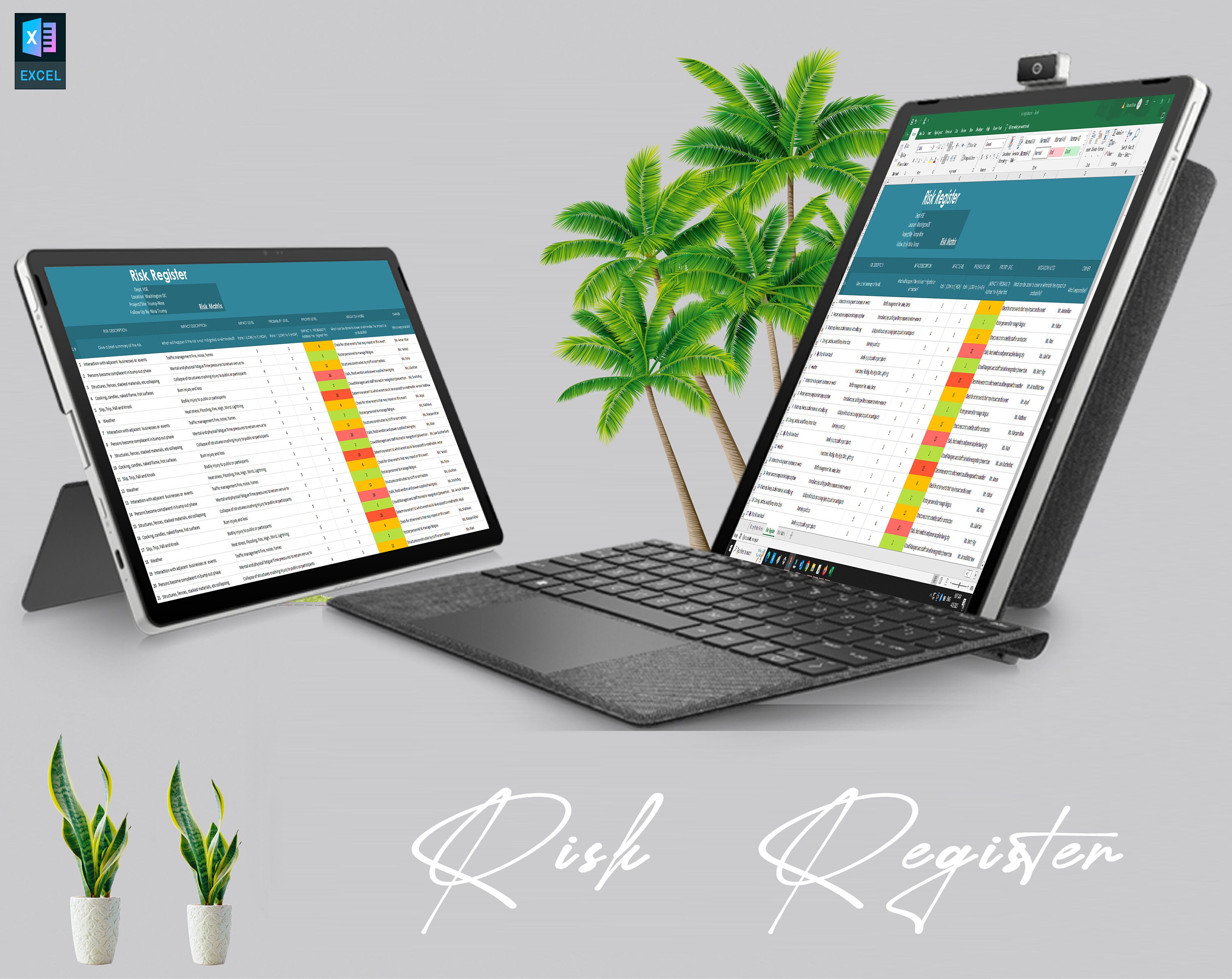 Risk Register Template | Risks Tracker Microsoft Excel Template | Risk ...