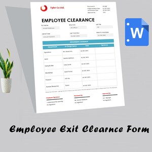 Employee Clearance Form | Employee Exit | Employee Departure | Employee ...