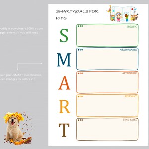 Kids SMART Goals Template | Goal Planner | Goal Tracking | Goal ...