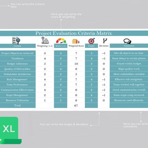 Project Evaluation Criteria Matrix | Project Management | Project ...