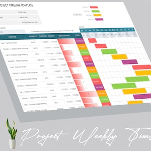 Project Weekly Timeline Template | Project Management | Project Planner ...