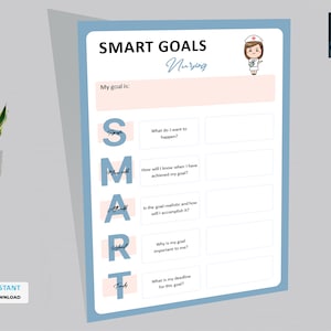 Nurse SMART Goals Template | Nurse Planner | Nursing Notes | Nursing ...