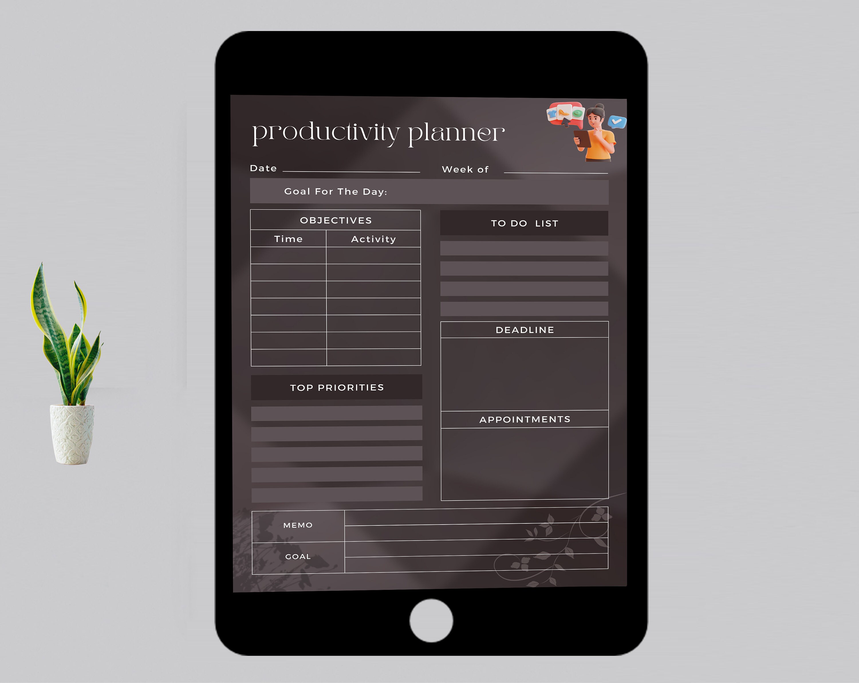 Productivity Planner Printable Productivity Digital Planner ...