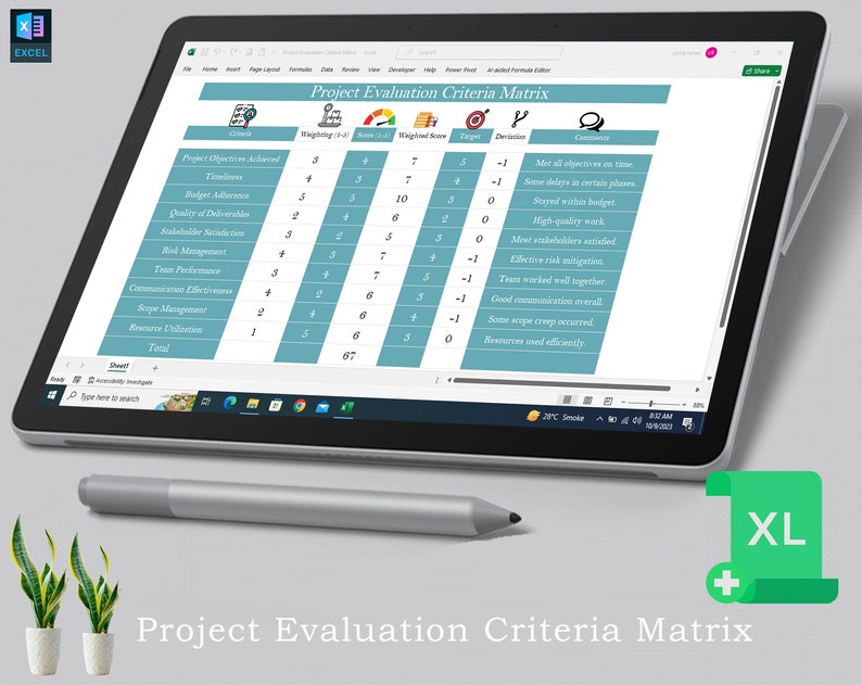 Project Evaluation Criteria Matrix Project Management Project Planning ...