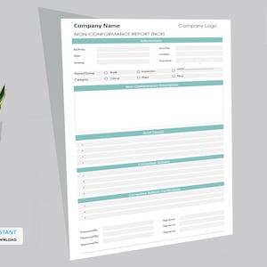 Non Compliance Report Template | NCR | Compliance | Quality Management Tools | Total Quality ...