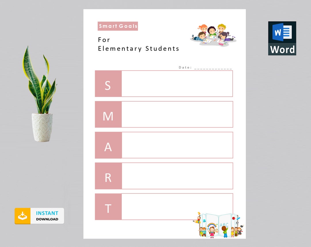 Elementary School Student SMART Goals Template | Student Digital ...
