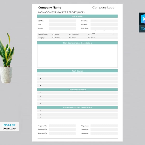 Non Compliance Report Template NCR Compliance Quality Management Tools ...