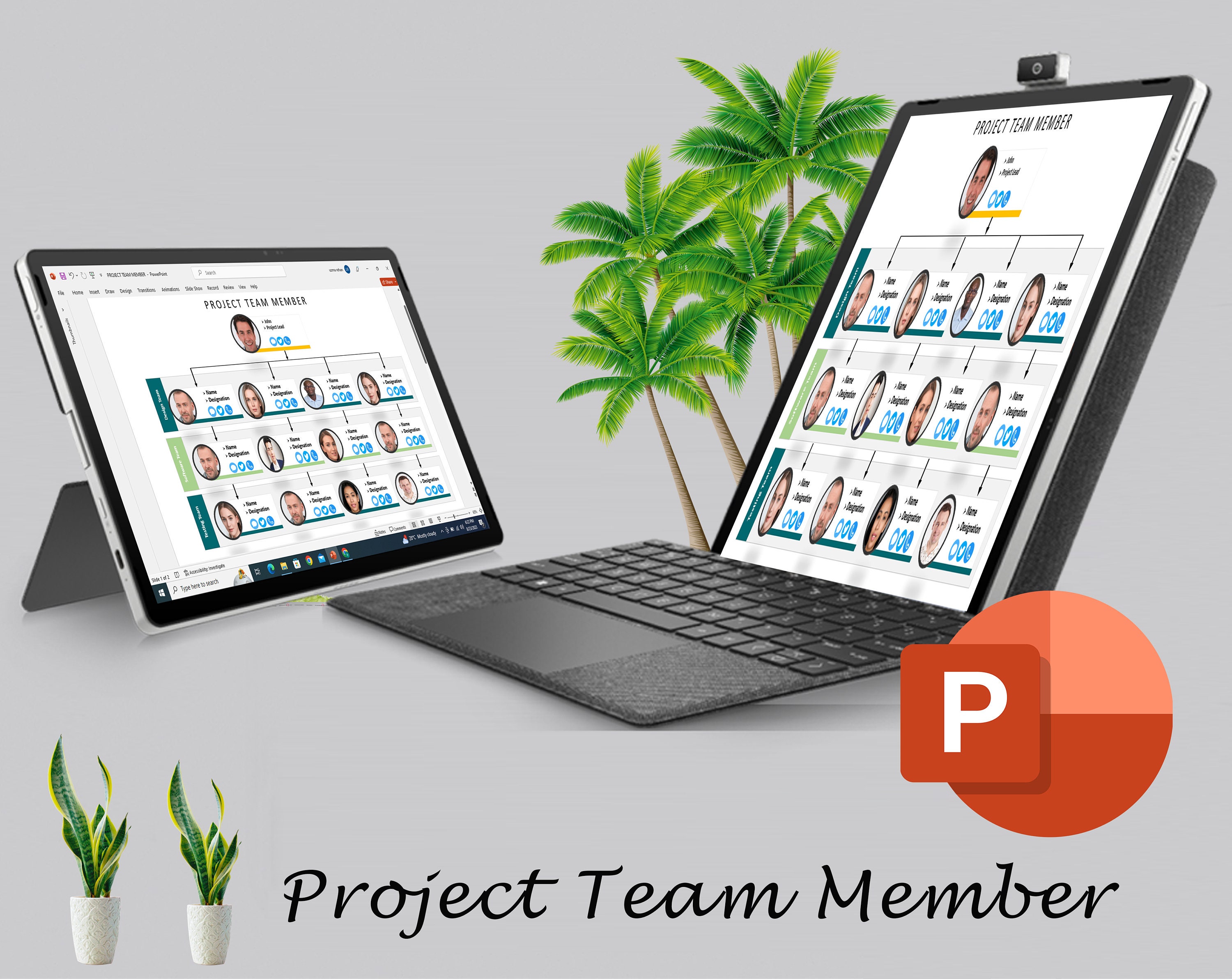 Project Team Members Chart | Project Management Template | Project ...