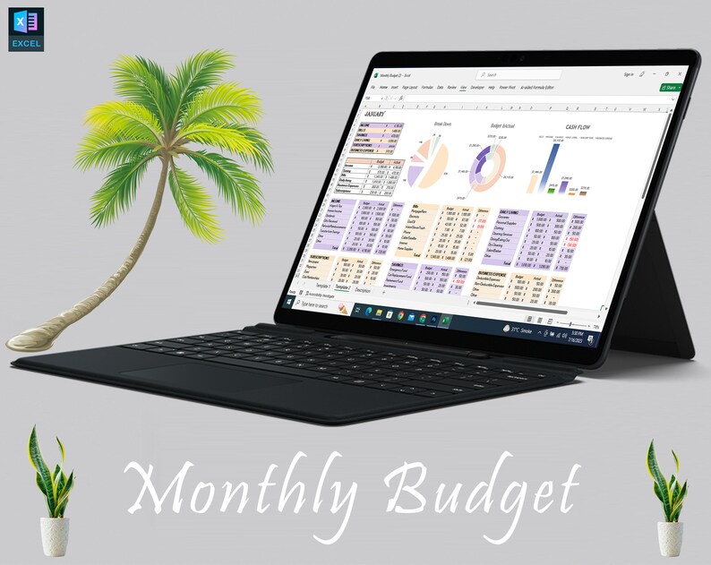 Monthly Budget Template Personal Budget Microsoft Excel Template ...