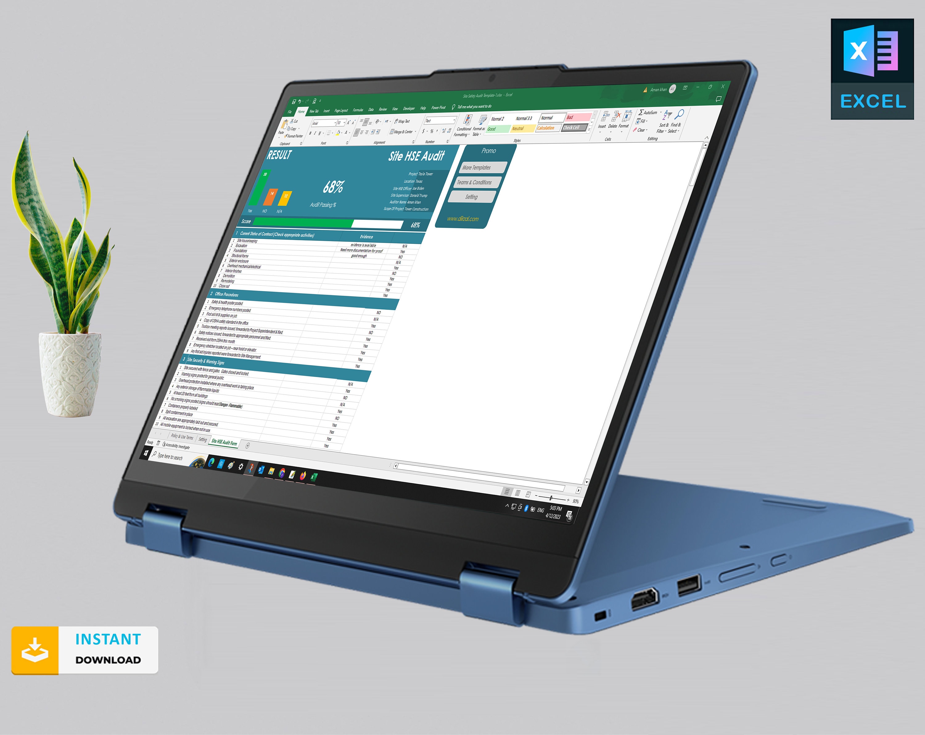HSE Audit Checklist Template | Safety Assessment Checklist ...