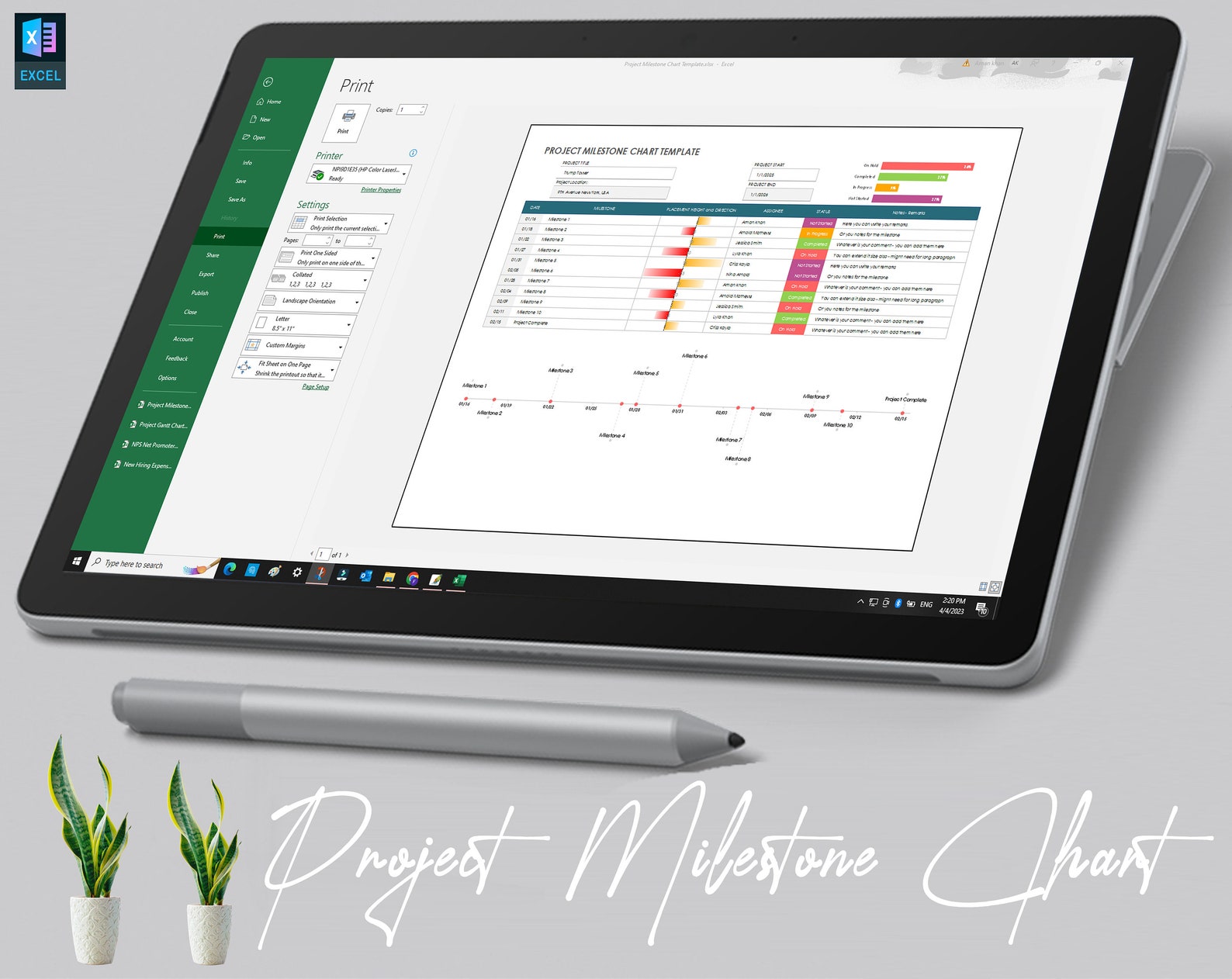 Project Milestone Chart Template | Project Template | Project ...