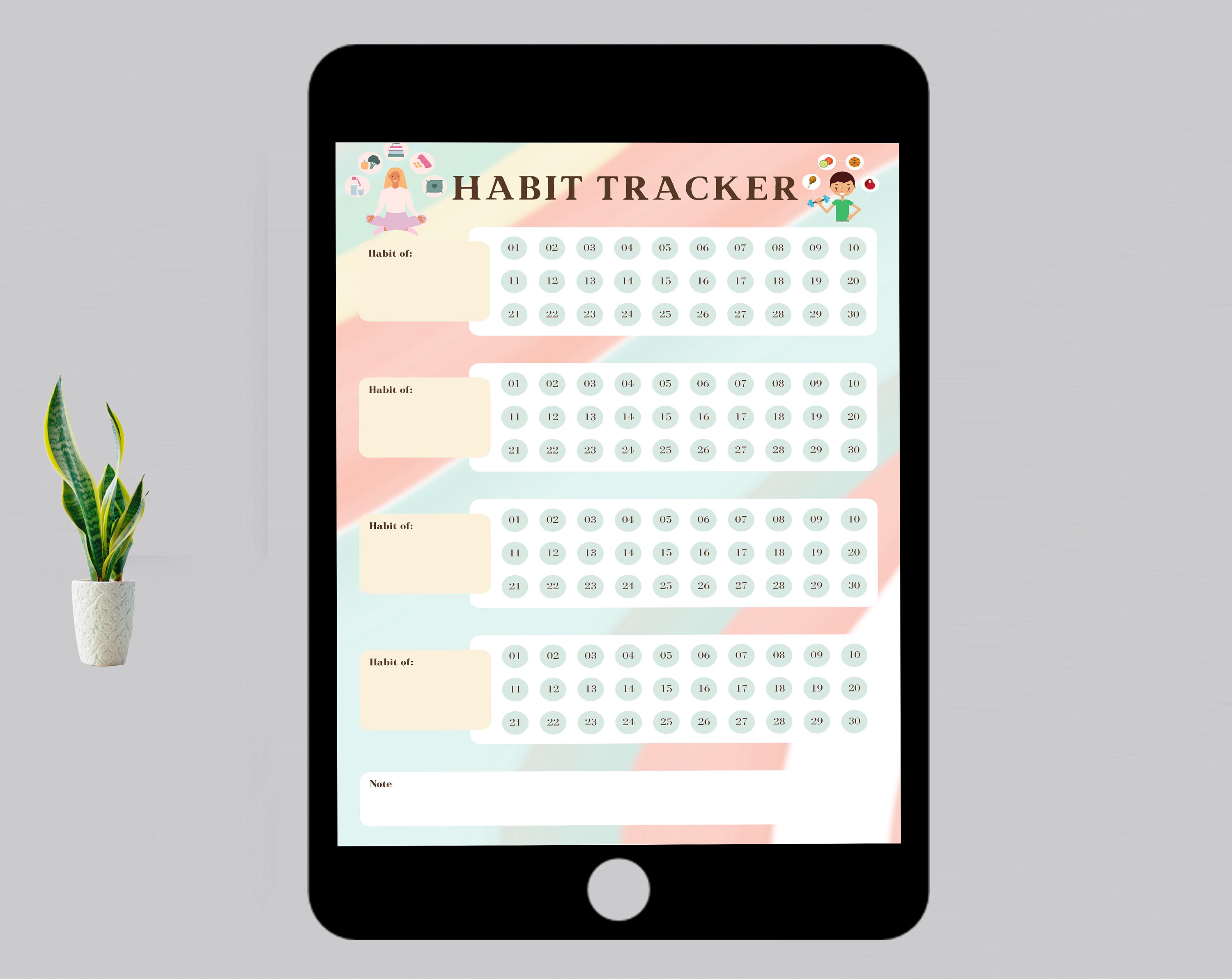Monthly Habit Tracker Printable | Daily Habit Tracker | Habit Tracker ...