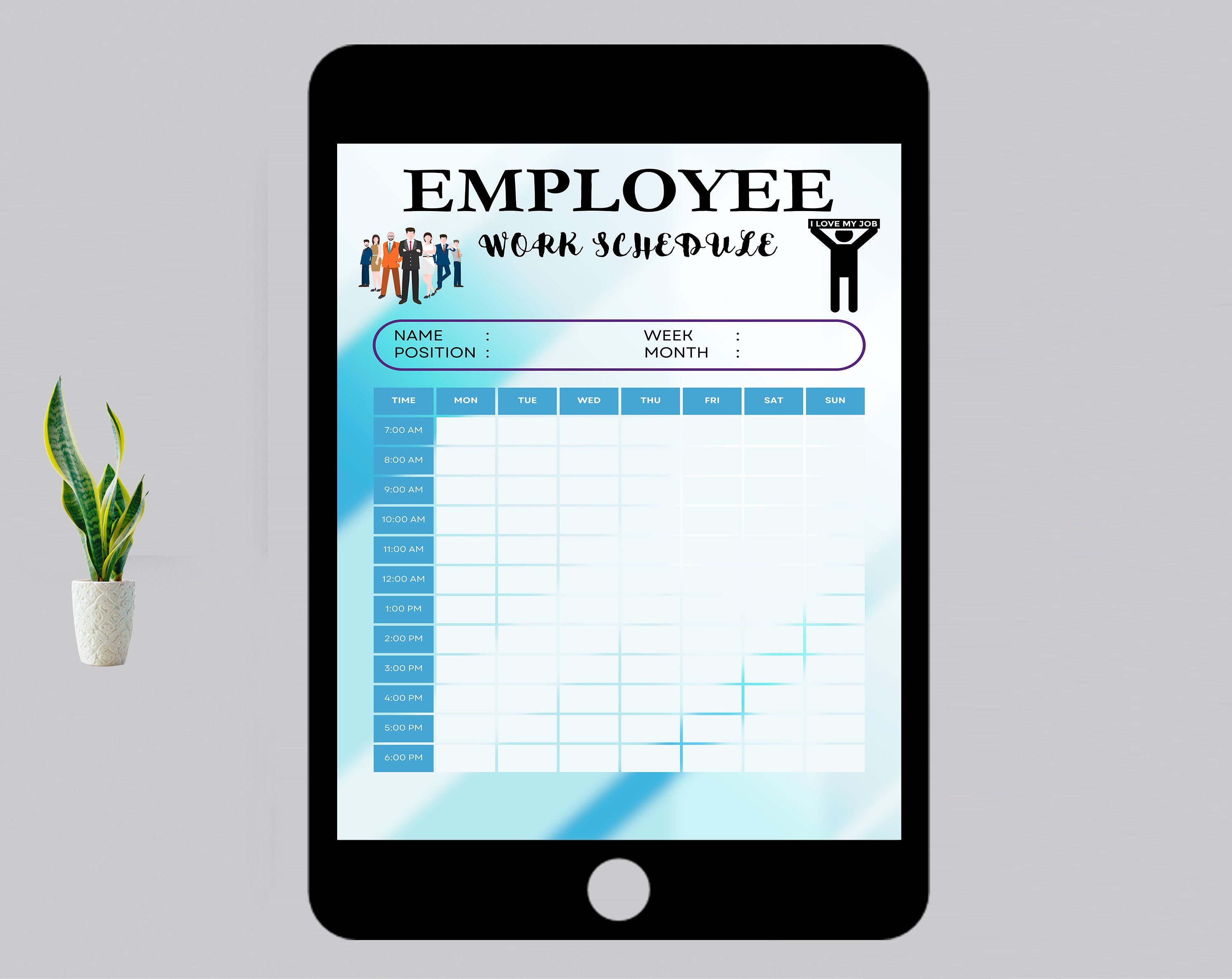 Employee Work Schedule Planner | Employee Scheduling | Work Schedule ...