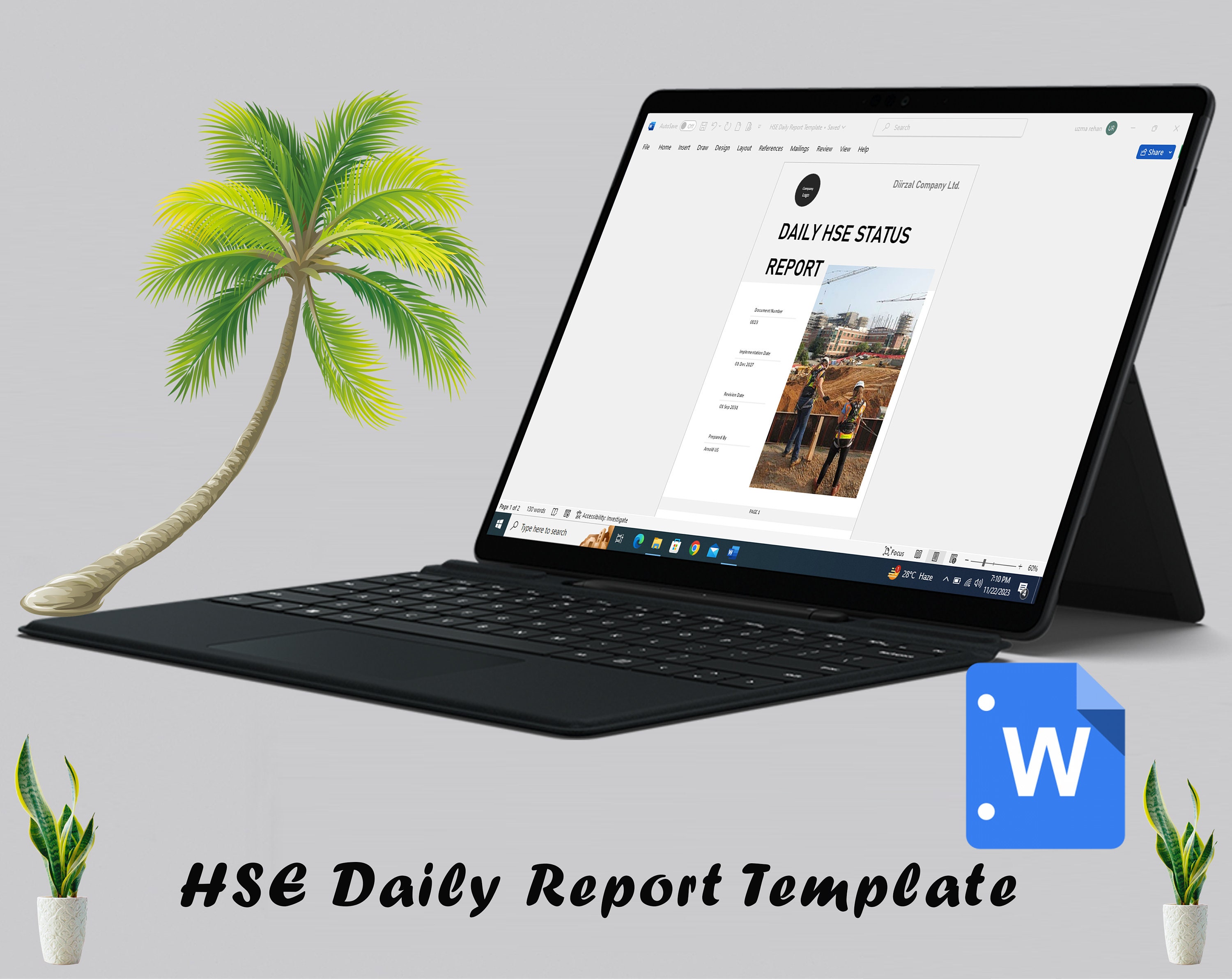 HSE Daily Report Template | Health and Safety | HSE Manager | Safety ...
