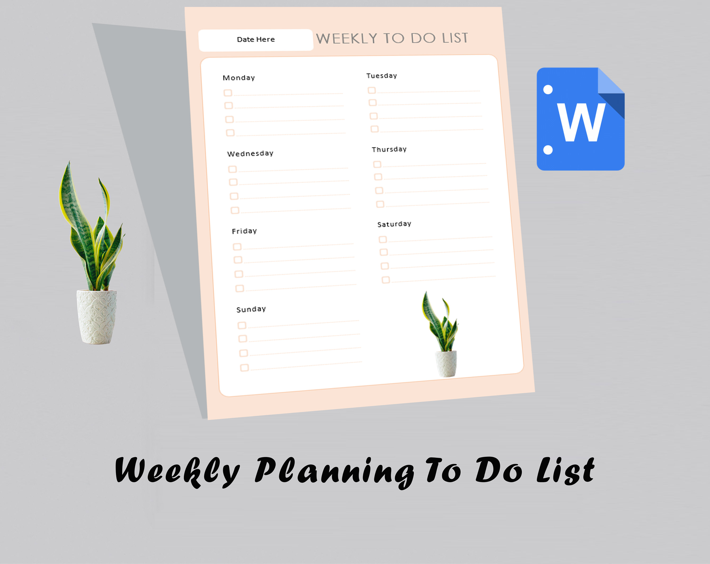 Weekly to Do List Printable Task List Template Productivity Planner ...
