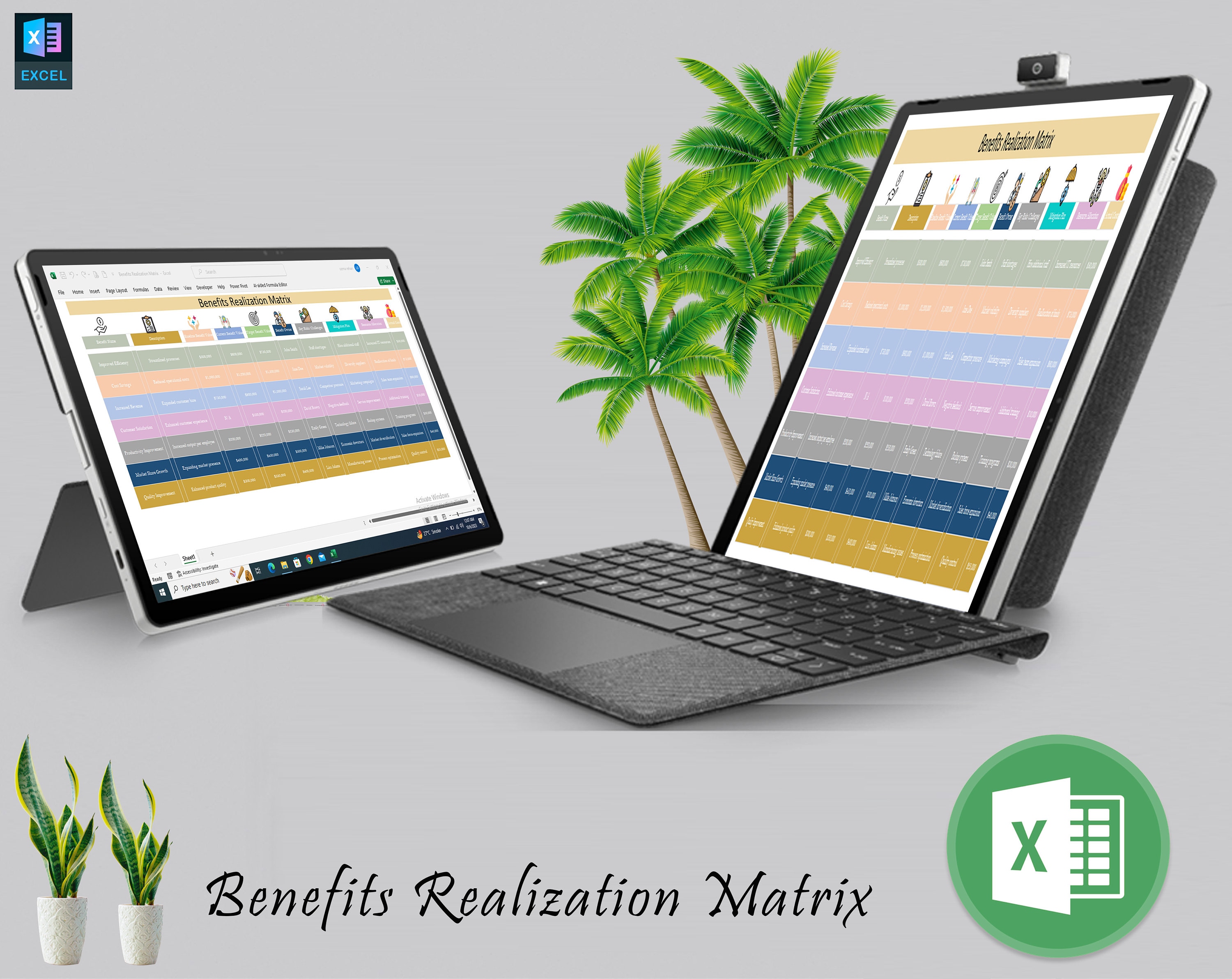 Benefits Realization Matrix | Editable Template | Benefits Tracking ...