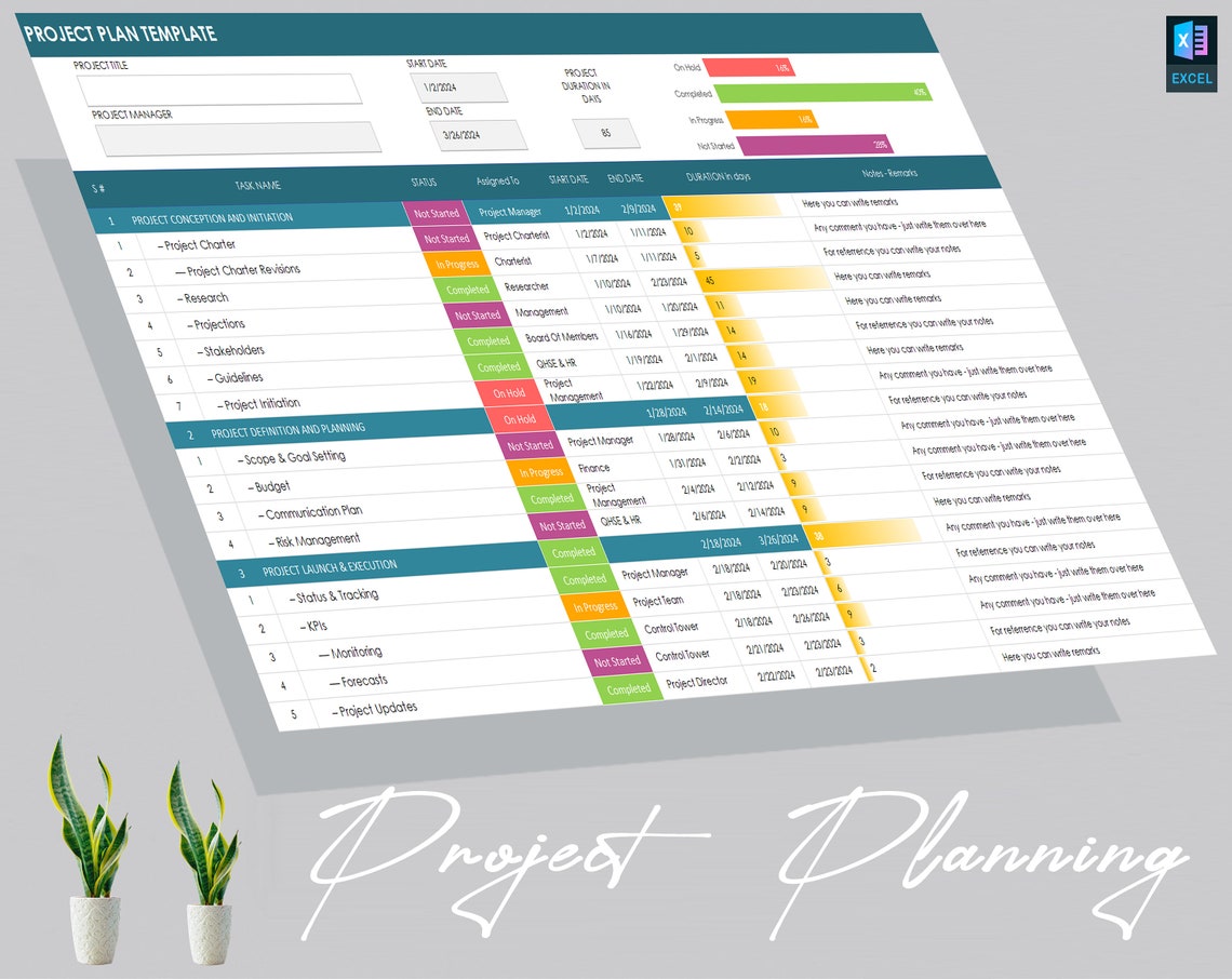 Project Planning Template | Project Planner | Project Management Plan ...