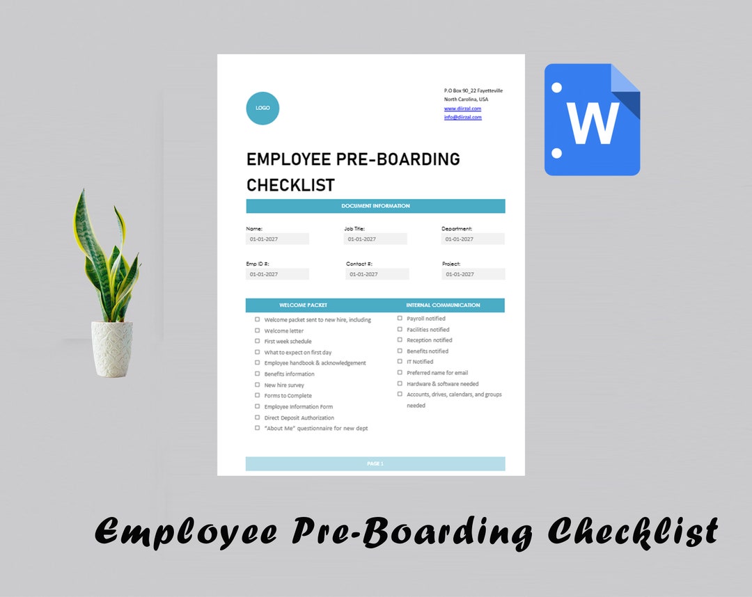 Employee Pre-boarding Checklist | On-boarding Process | Employee ...