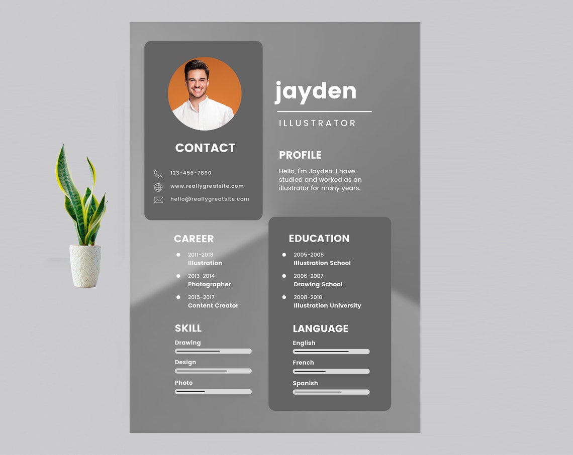 Illustrator Resume Template Simple Resume Professional Resume ...