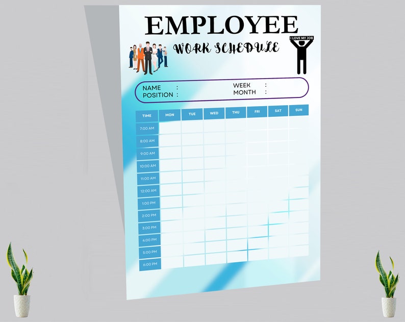 Employee Work Schedule Planner | Employee Scheduling | Work Schedule ...