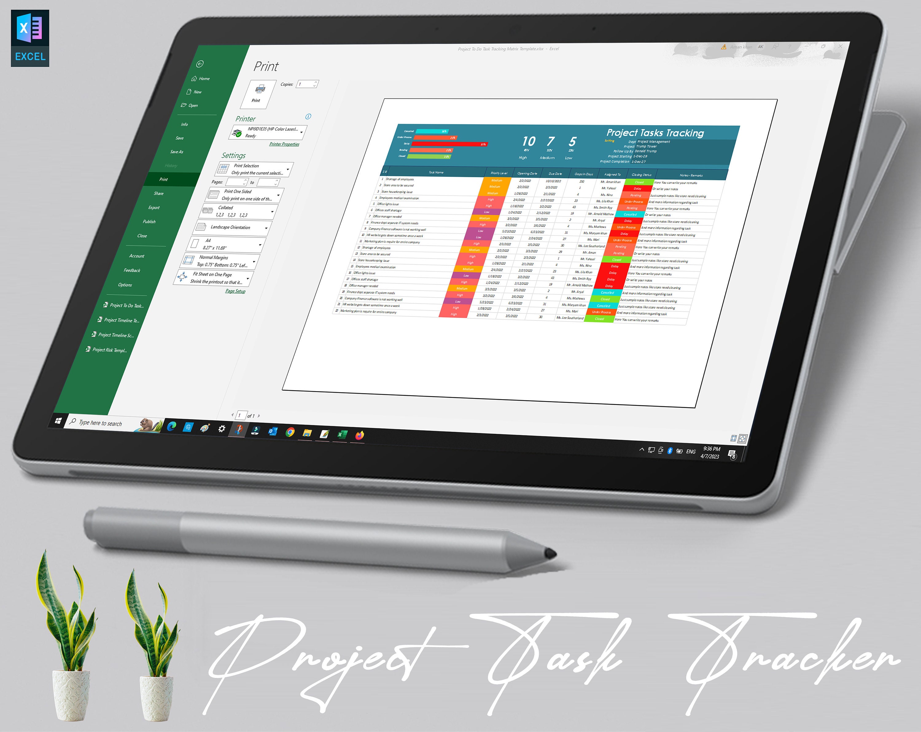 Project Tasks & Jobs Tracker Task Tracker Project Spreadsheet Project ...
