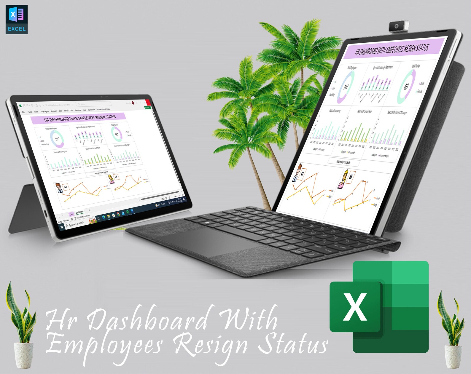 HR Dashboard With Employees Resign Status Human Resource Microsoft ...