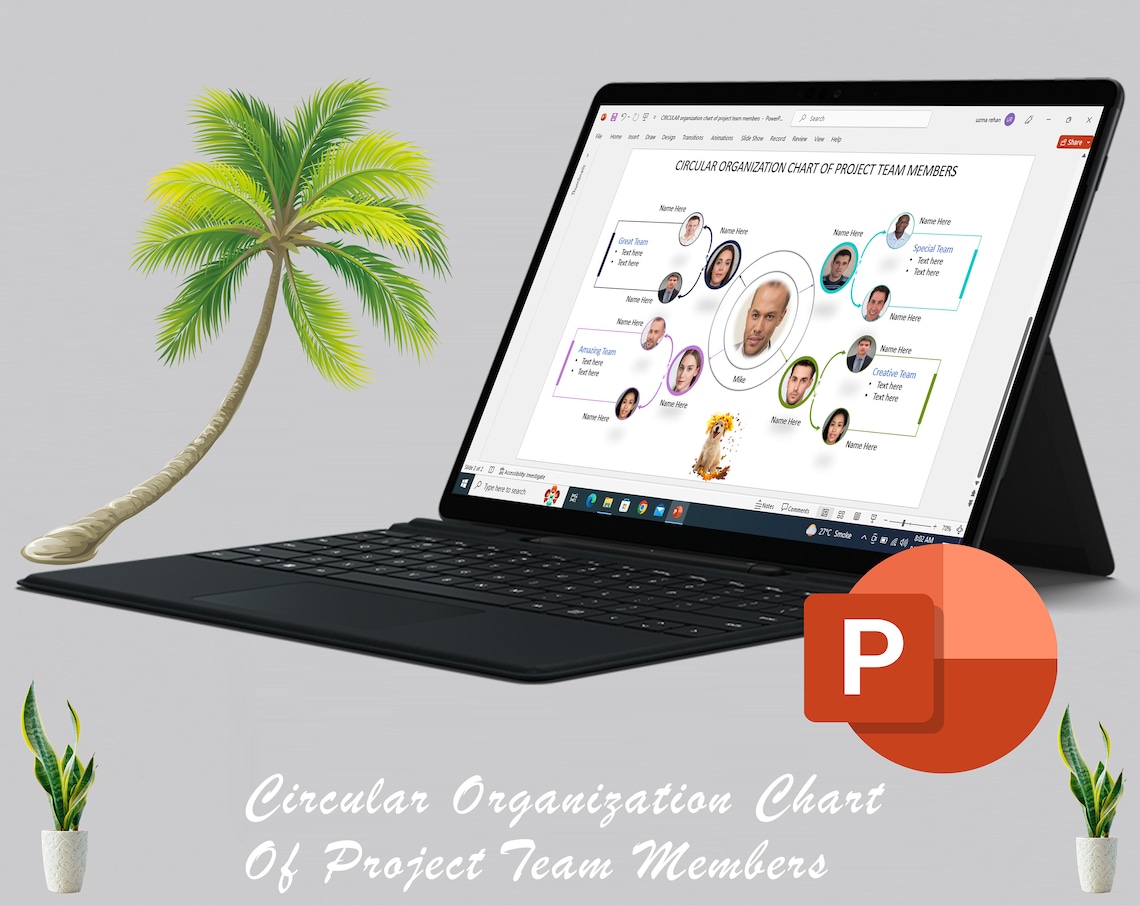 Circular Organization Chart of Project Team Members Project Management ...
