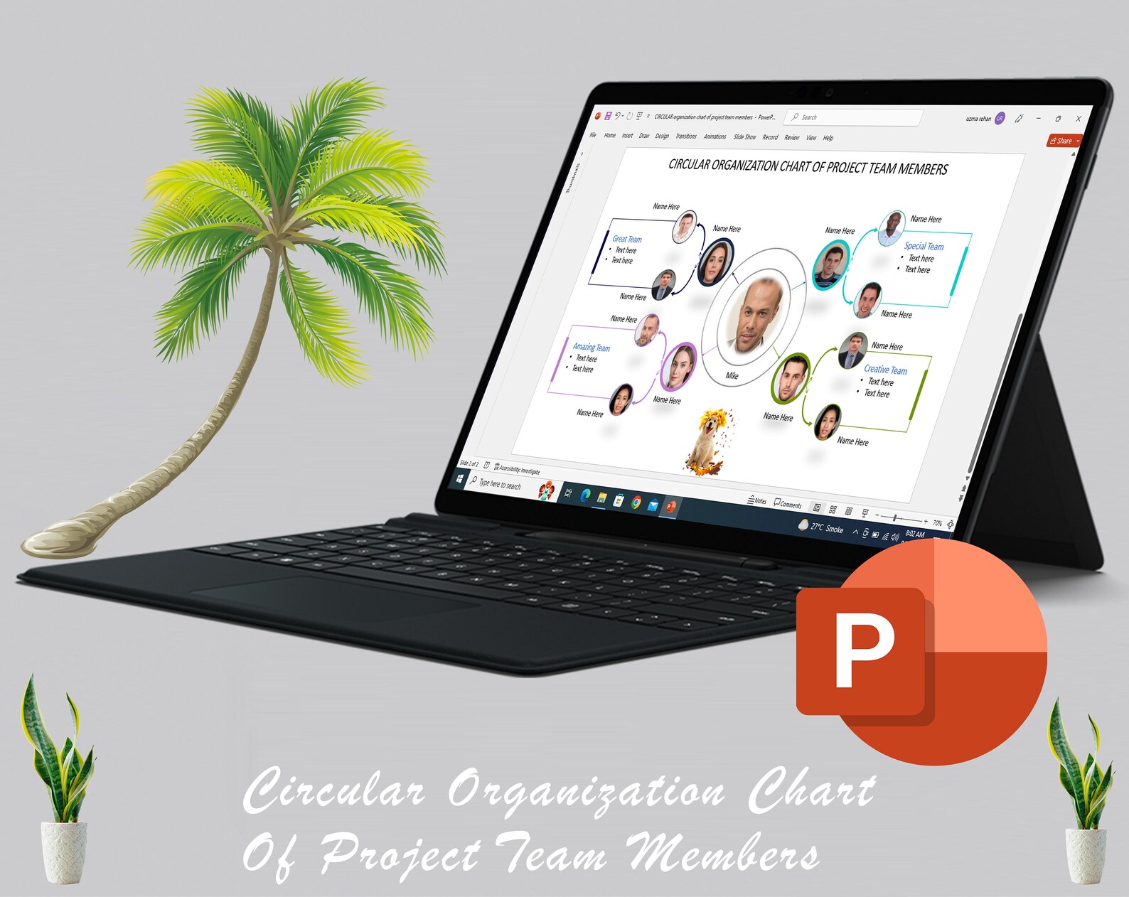Circular Organization Chart of Project Team Members Project Management ...