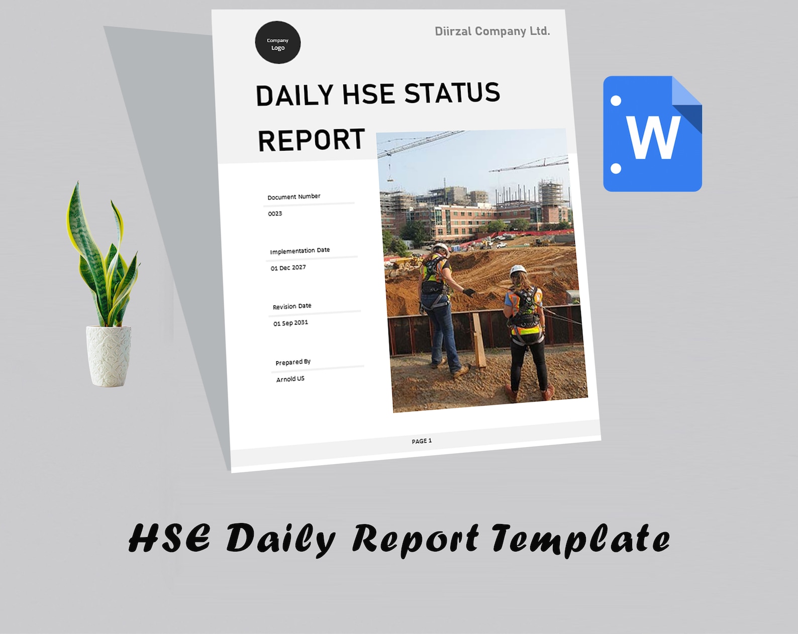 HSE Daily Report Template | Health and Safety | HSE Manager | Safety ...