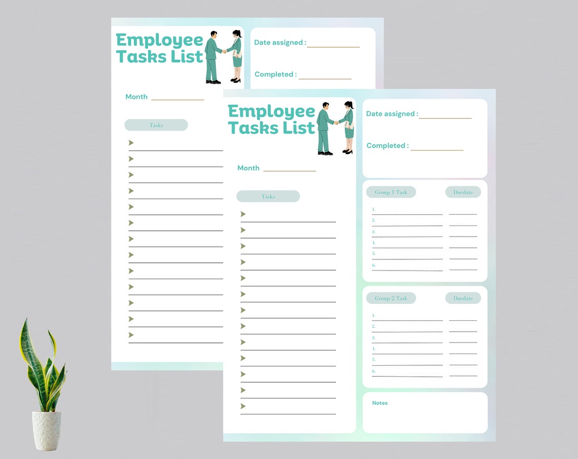 Employee Task List Template Employee Task Tracker to Do List Template ...